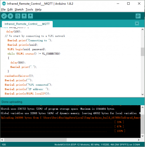 NodeMCU Lesson 13— Infrared Remote Control & MQTT « osoyoo.com NodeMCU Lesson 13— Infrared Remote Control & MQTT « osoyoo.com