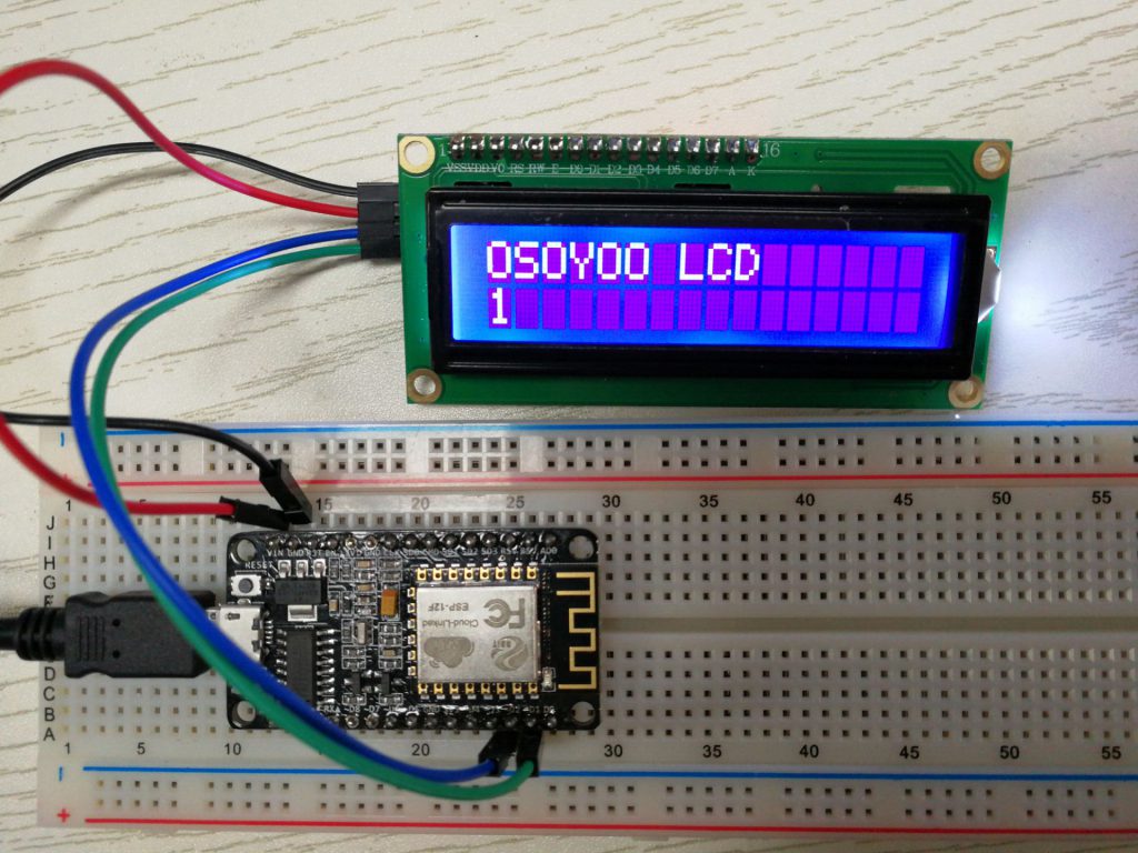 NodeMCU Lesson 15 — I2C 1602 LCD & MQTT « osoyoo.com