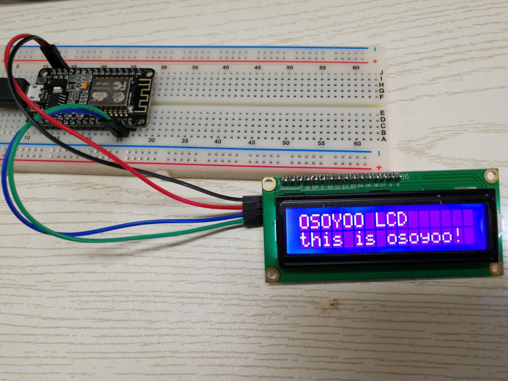 NodeMCU Lesson 15 — I2C 1602 LCD & MQTT « osoyoo.com