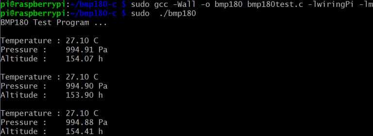 Raspberry Pi Starter Kit Lesson 18: BMP180 Digital Pressure Sensor with ...