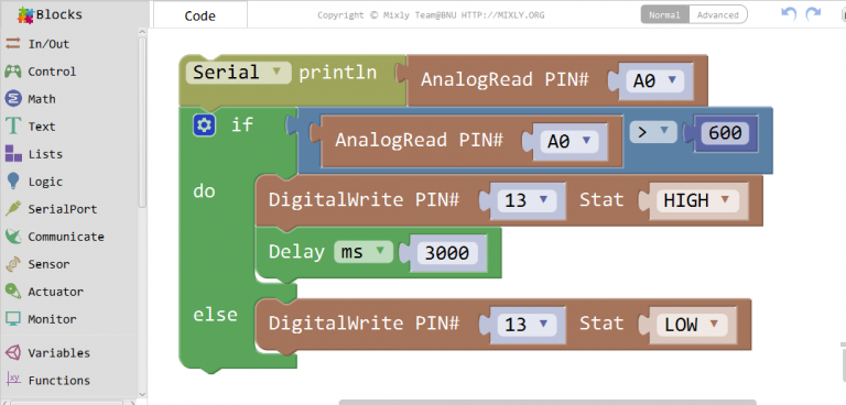 Graphical Programming Tutorial For Arduino Sound Detection Sensor