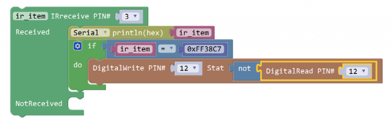 Graphical Programming Tutorial for Arduino – Infrared Remote Control the Lamp « osoyoo.com