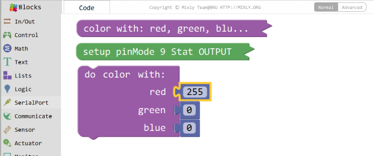 Graphical Programming Tutorial for Arduino – RGB LED « osoyoo.com