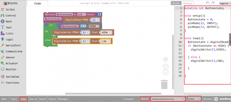 Graphical Programming Tutorial for Arduino – Using a Button « osoyoo.com