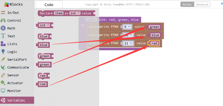 Graphical Programming Tutorial for Arduino – RGB LED « osoyoo.com