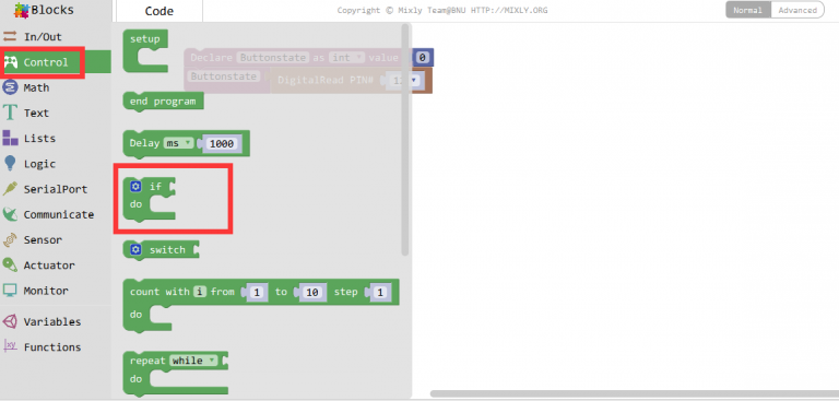 Graphical Programming Tutorial for Arduino – Using a Button « osoyoo.com