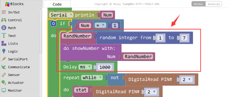 Graphical Programming Tutorial for Arduino – Digital Dice « osoyoo.com